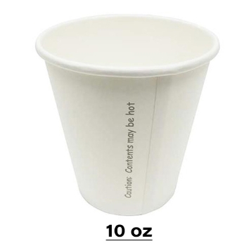 Chef's Supply Hot Cups, 10 oz Squat, Poly Lined Paper, White, 1,000 ...