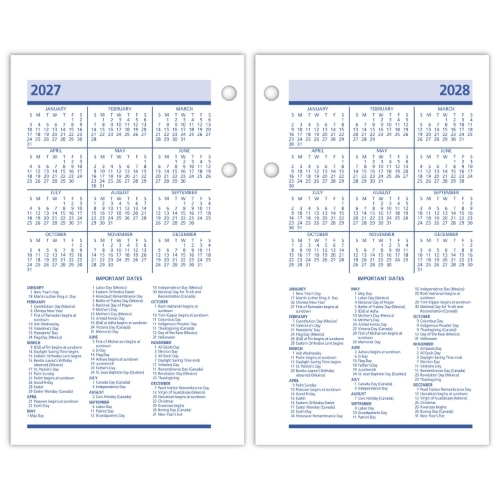 AT-A-GLANCE QuickNotes Daily Loose-Leaf Desk Calendar Refill, 12 Month ...