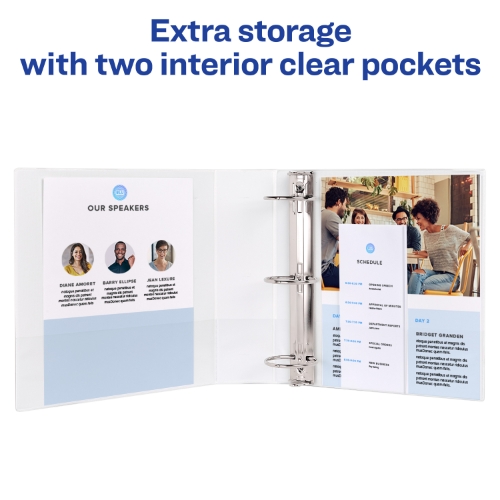 Avery Economy View 3 Ring Binder, 1" Round Rings, 175-Sheet Cap, White ...