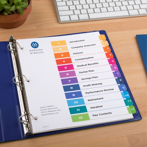 Avery Ready Index 12 Tab Binder Dividers, Assorted Colors, 1 Set - W.B ...