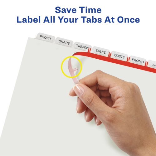 Avery Easy Print & Apply Clear Label 8 Tab Dividers, White, 1 Set - W.B ...