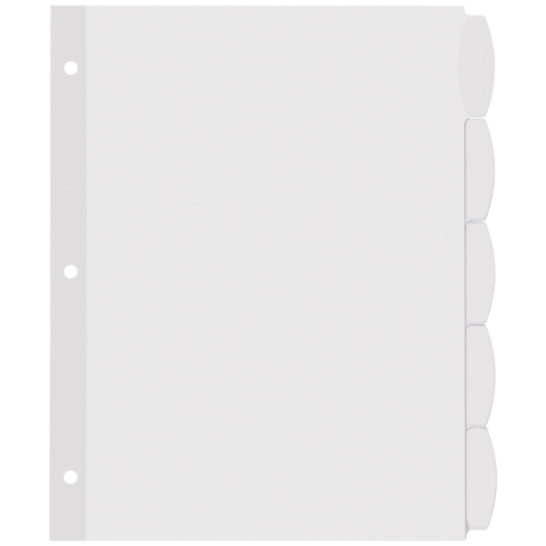 Avery Big Tab Printable Label 5 Tab Dividers,White, 20 Sets - W.B. Mason