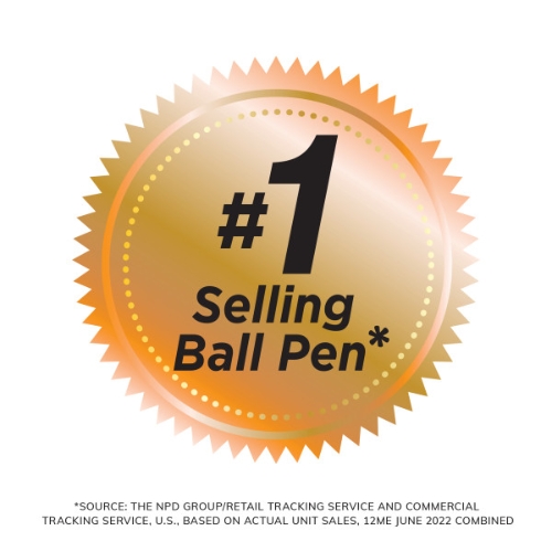 BIC Round Stic Xtra Life Ballpoint Pen, Medium 1 mm, Black Ink, Black ...