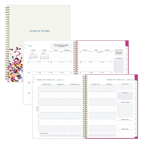 Blue Sky Star Confetti Bright Weekly/Monthly Academic Student Planner ...
