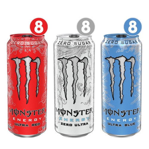 Monster Energy Ultra Variety Pack, 16 oz, 24/Case - W.B. Mason