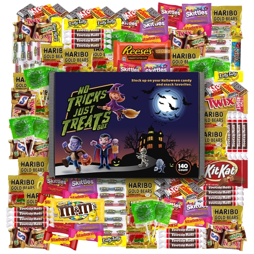 Snack Box Pros No Tricks, Just Treats Halloween Snack Box, 140 Snacks ...