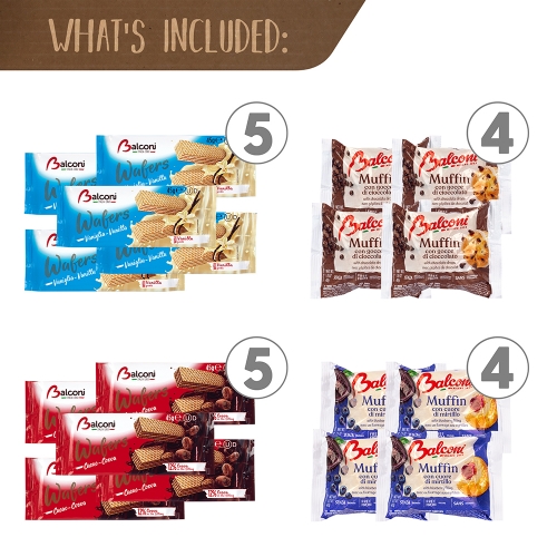 Snack Box Pros Italian Pastry Box, 47 Count - W.B. Mason