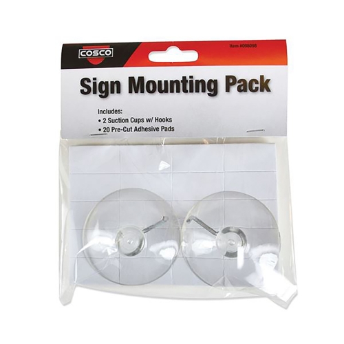 COSCO Sign Mounting Pack, Clear, 2/Pack - W.B. Mason