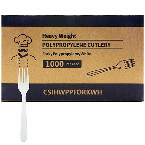Chef's Supply Heavy Weight Forks, Polypropylene, White, 1,000/Case - W ...
