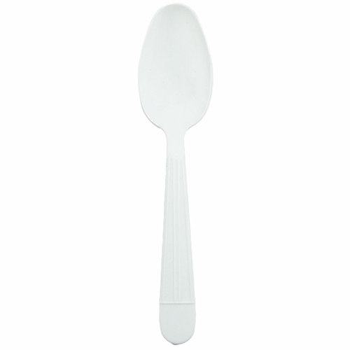 Chef's Supply Heavy Weight Plastic Teaspoons, White, 1,000/Case - W.B ...