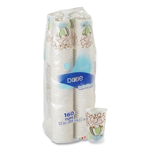 Dixie PerfecTouch Insulated Hot Cups, 12 oz, Paper, Coffee Haze, 160 ...