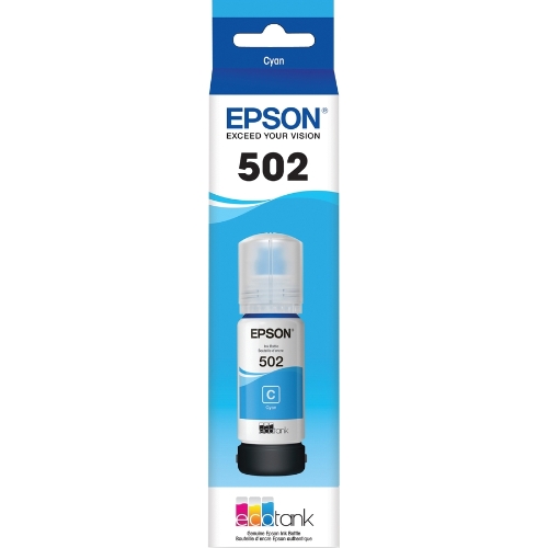Epson EcoTank 502 Ink Bottle, Dye Cyan, 70 ml - W.B. Mason