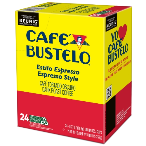 Café Bustelo Espresso Style K-Cup Pods, Dark Roast, 24/Box - W.B. Mason