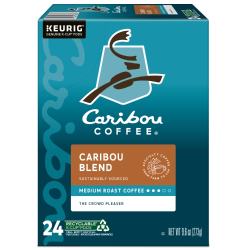 Caribou Coffee Caribou Blend K-Cup Pods, Medium Roast, 24/Box - W.B. Mason