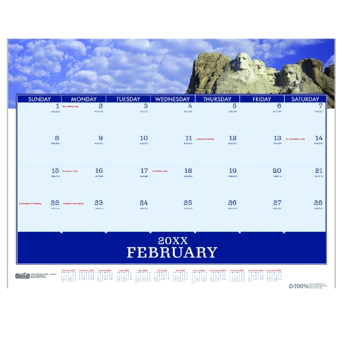 House of Doolittle Recycled Americana Monthly Desk Pad Calendar, 12 ...