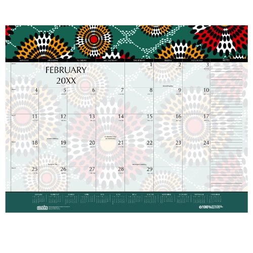 House of Doolittle Recycled Boho Vibe Monthly Desk Pad Calendar, 12 ...