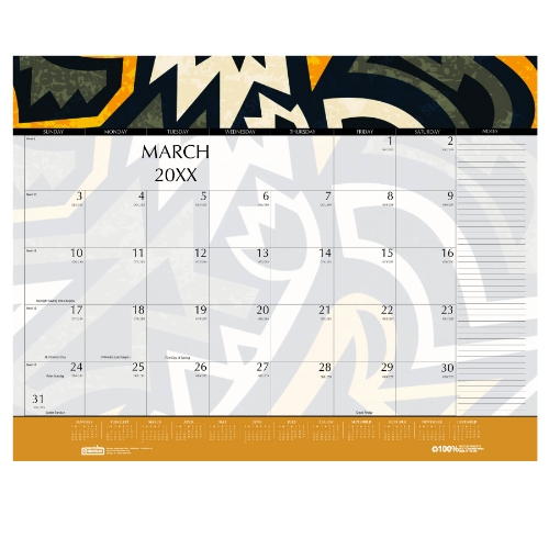 House of Doolittle Recycled Boho Vibe Monthly Desk Pad Calendar, 12 ...