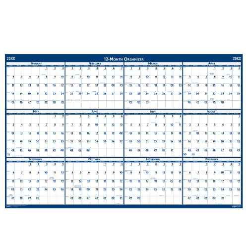 House of Doolittle Recycled Laminated Write-On/Wipe-Off Jumbo Yearly ...
