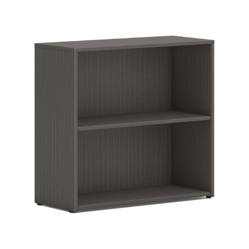 HON Mod Bookcase, 2 Shelves, 30"W x 13"D x 29"H, Slate Teak - W.B. Mason