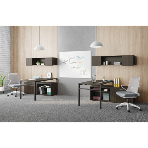 HON Mod Low Personal Credenza, 2 Drawers, 30"W x 20"D x 21"H, Java Oak ...