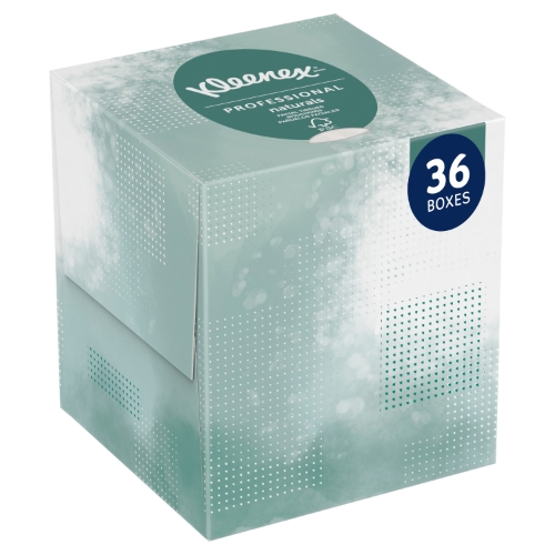 Kleenex Professional Naturals Facial Tissue, Cube Box, 2-Ply, 90 ...