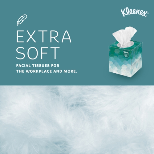 Kleenex Professional Facial Tissue, Upright Cube Box, 2-Ply, White, 90 ...