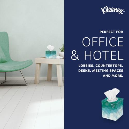 Kleenex Professional Facial Tissue, Upright Cube Box, 2-Ply, White, 90 ...