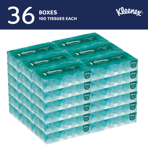 Kleenex Professional Facial Tissue, 2-Ply, White, 100 Tissues/Box, 36 Boxes/Case, (3,600 Sheets ...