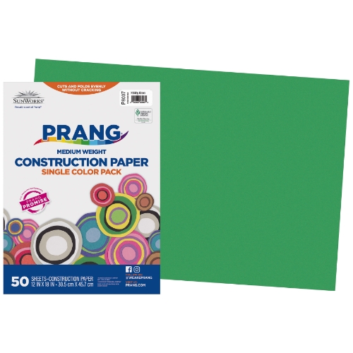 Prang Construction Paper, Holiday Green, 12" x 18", 50 Sheets/Pack - W ...