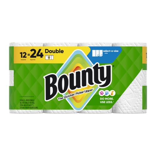 Bounty Select-A-Size Double Roll Paper Towels, White, 82 Sheets/Roll ...