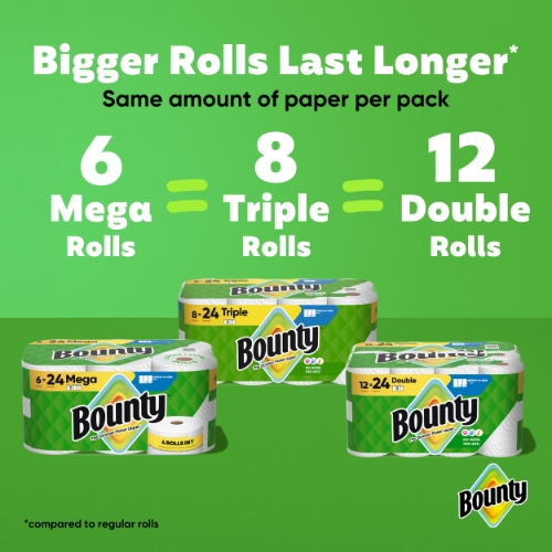 Bounty Select-A-Size Double Roll Paper Towels, White, 82 Sheets/Roll ...