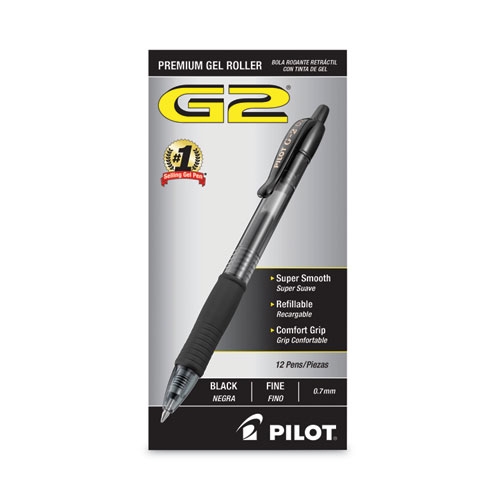 Pilot G2 Premium Retractable Gel Ink Pen, Refillable, Black Ink, .7mm ...