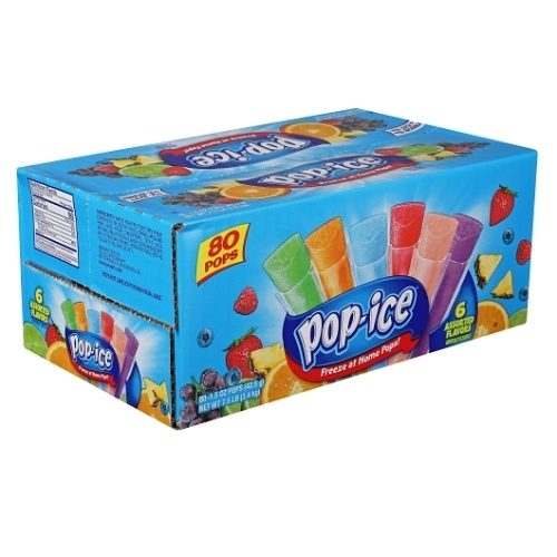 Pop-Ice Freezer Pops, Assorted Flavors, 7.5 lb, 80/Carton - W.B. Mason
