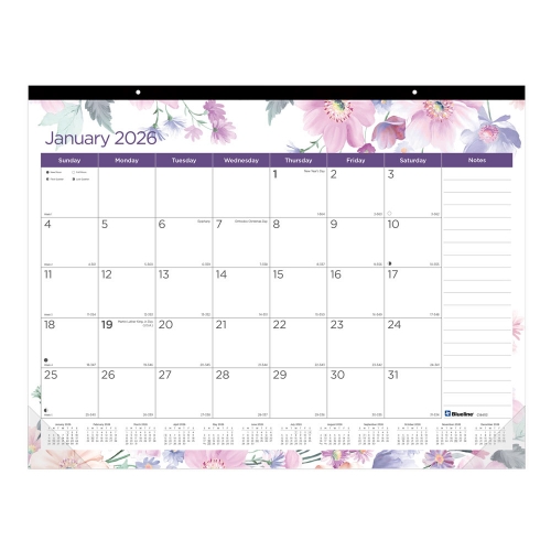 Rediform Colorful Monthly Desk Pad Calendar, 12 Months, 22" x 17 ...