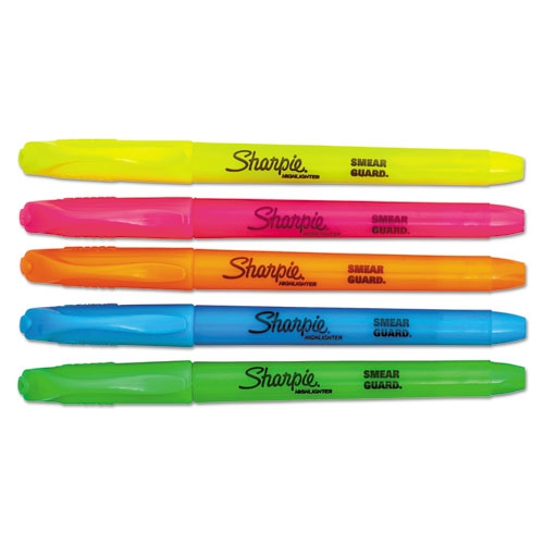 Sharpie Pocket Style Highlighters, Chisel Tip, Assorted Colors, 5/Set ...