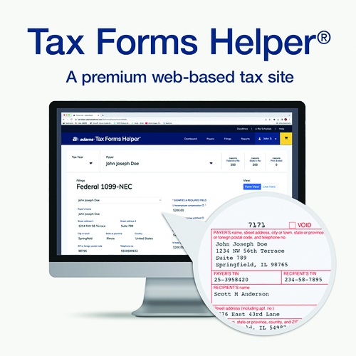 Adams 2025 1099-NEC Online Tax Kit, 5-Part, 15 Forms/Pack - W.B. Mason