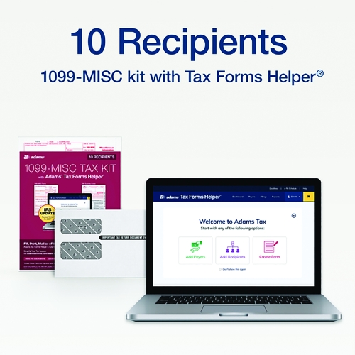 Adams 2025 1099-MISC & 1096 Tax Forms with Security Envelopes, Laser, 4 ...