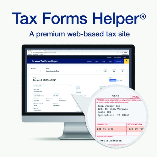 Adams 2025 1099-MISC & 1096 Tax Forms with Security Envelopes, Laser, 4 ...