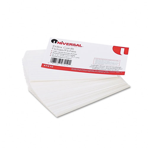Universal Index Cards, Ruled, 3 in x 5 in, White, 100 Cards/Pack - W.B ...