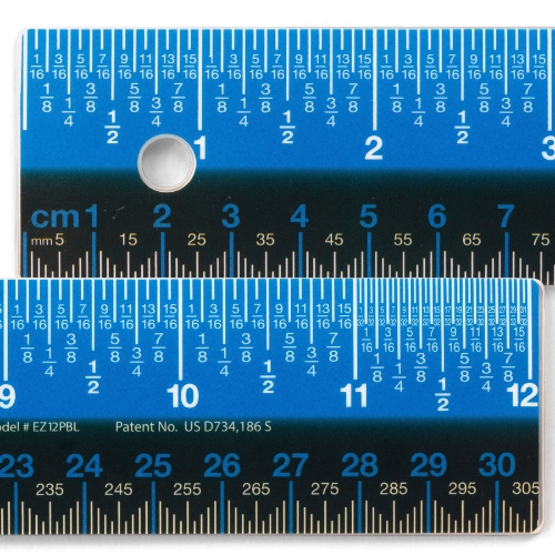 Victor Easy Read Ruler, 12", Blue - W.B. Mason