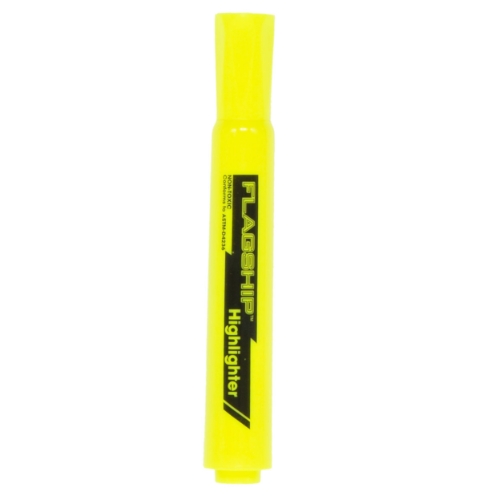 Flagship Desk Highlighter, Chisel Tip, Fluorescent Yellow, Dozen - W.B ...
